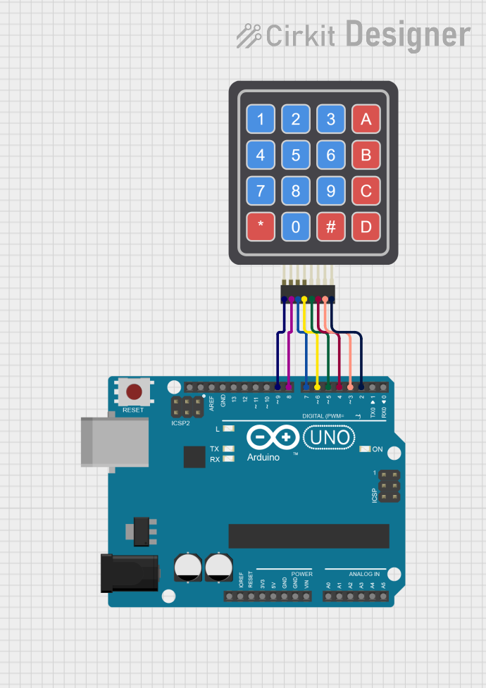 How to Use 4x4 Keypad (Simulator): Pinouts, Specs, and Examples ...