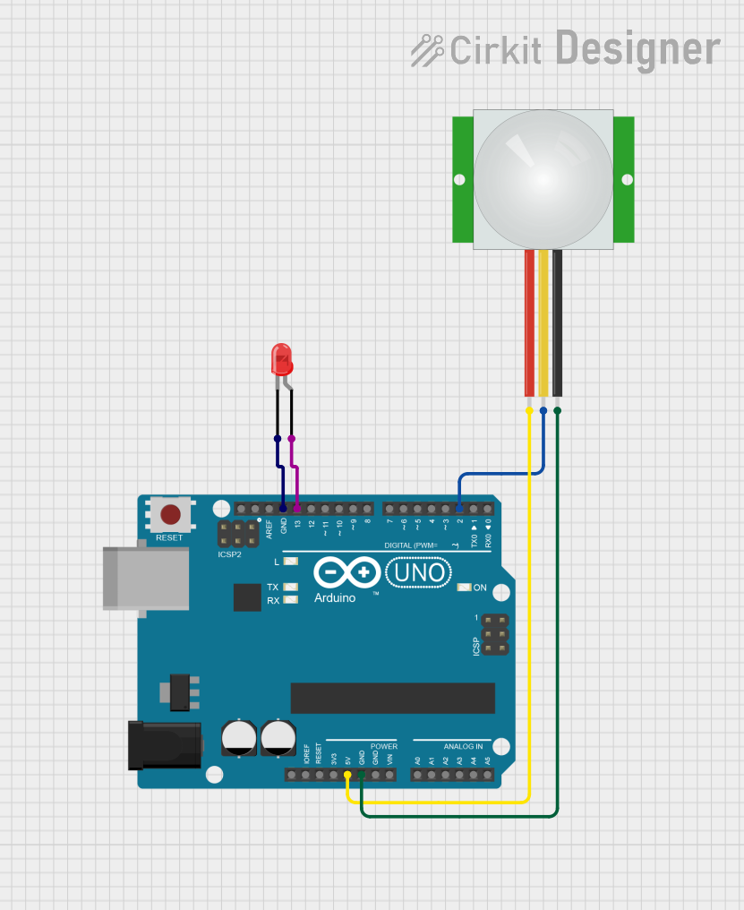 How to Use PIR sensor: Pinouts, Specs, and Examples | Cirkit Designer