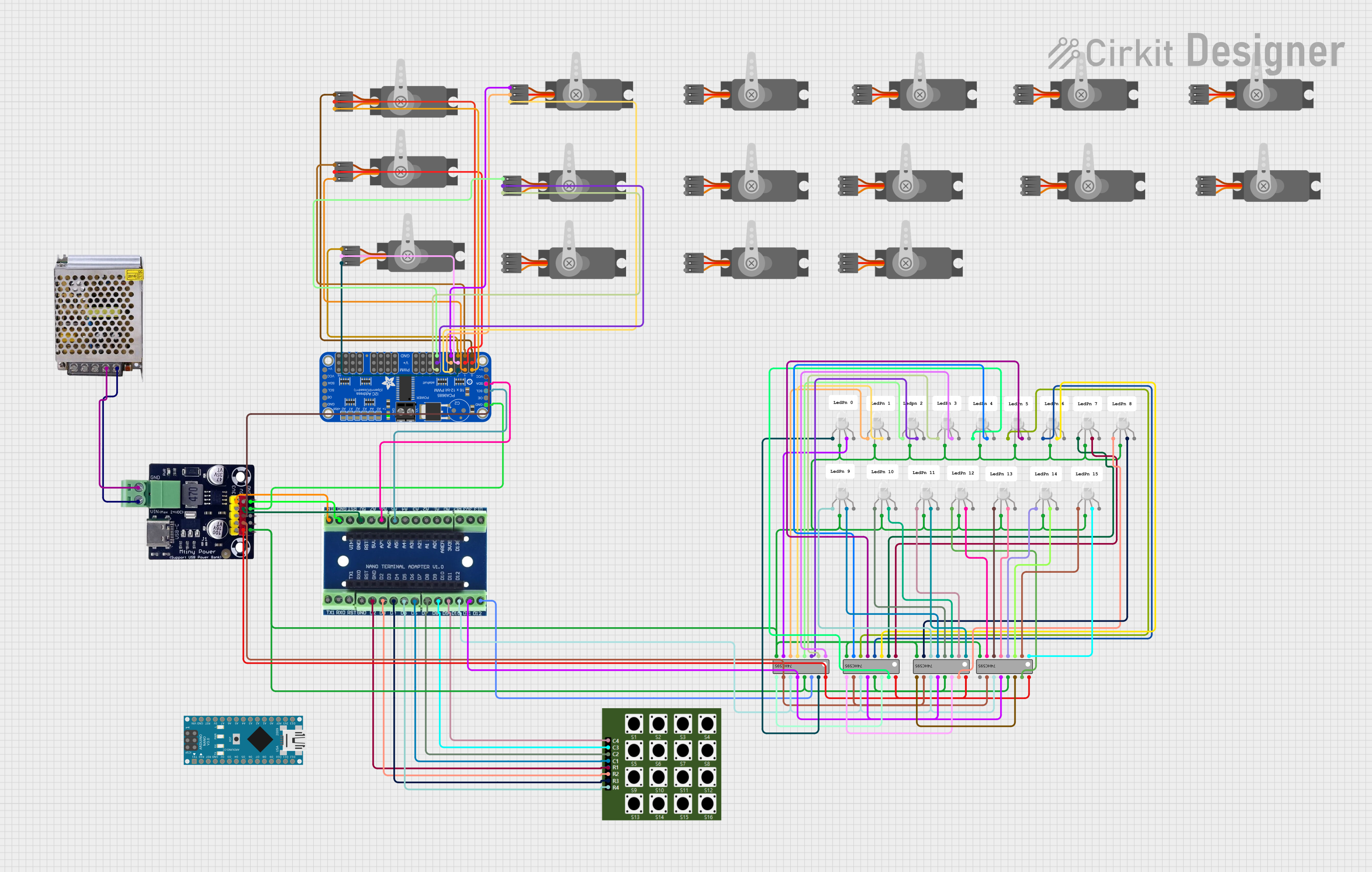 Arduino Nano-Based Robotic Hand with RGB LED Indicators and Servo ...